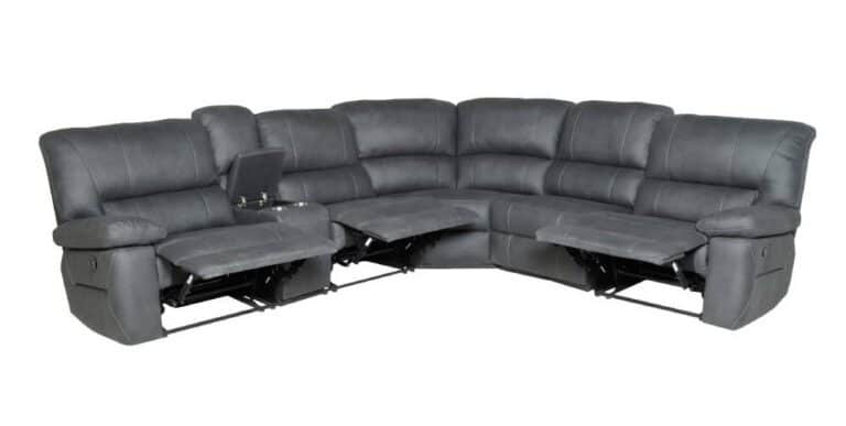 Jersey Modular Corner Lounge with Recliners - Jet | 1stChoiceNow